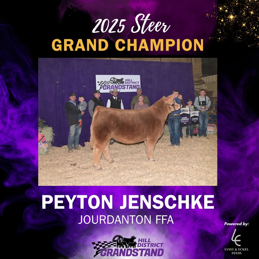 Peyton Jenschke - 2025 Grand Champion Steer - Hill District Grandstand